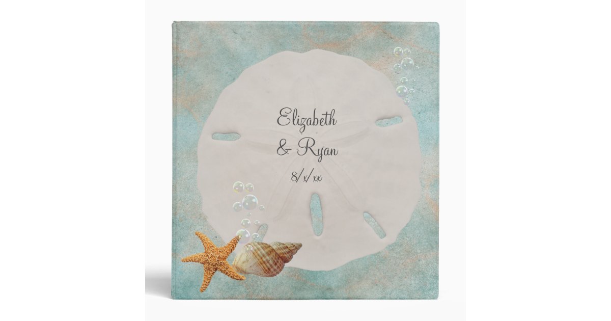 Beautiful Beach, Sand Dollar, Shells, Custom 3 Ring Binder | Zazzle