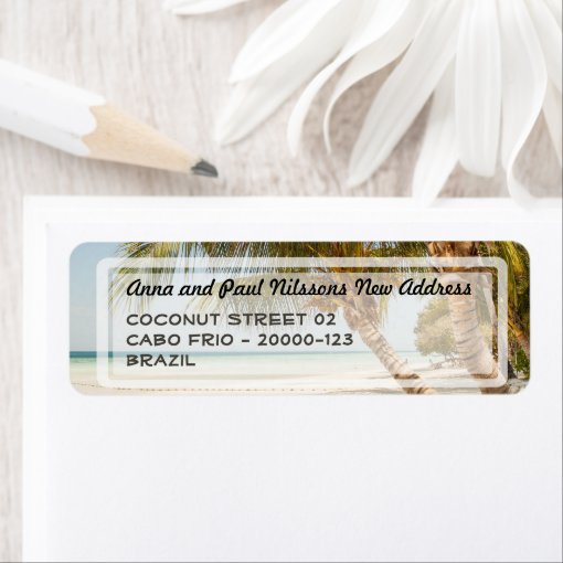 Beautiful Beach Scene Address Label | Zazzle