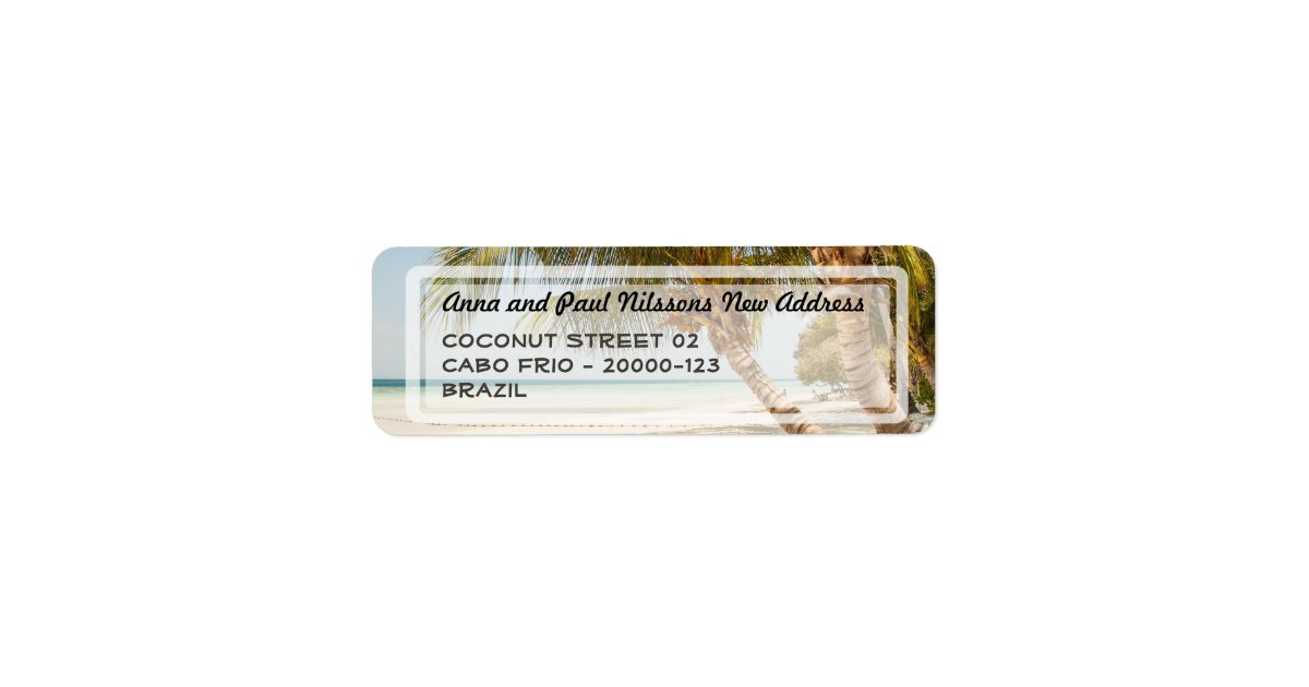 Beautiful Beach Scene Address Label | Zazzle