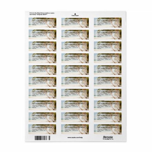 Beautiful Beach Scene Address Label | Zazzle