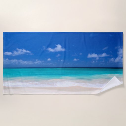 Beautiful Beach Scene Sand Surf Beach Towel | Zazzle
