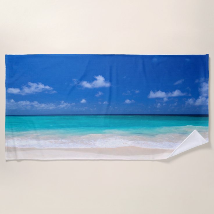 Beautiful Beach Scene Sand Surf Beach Towel | Zazzle