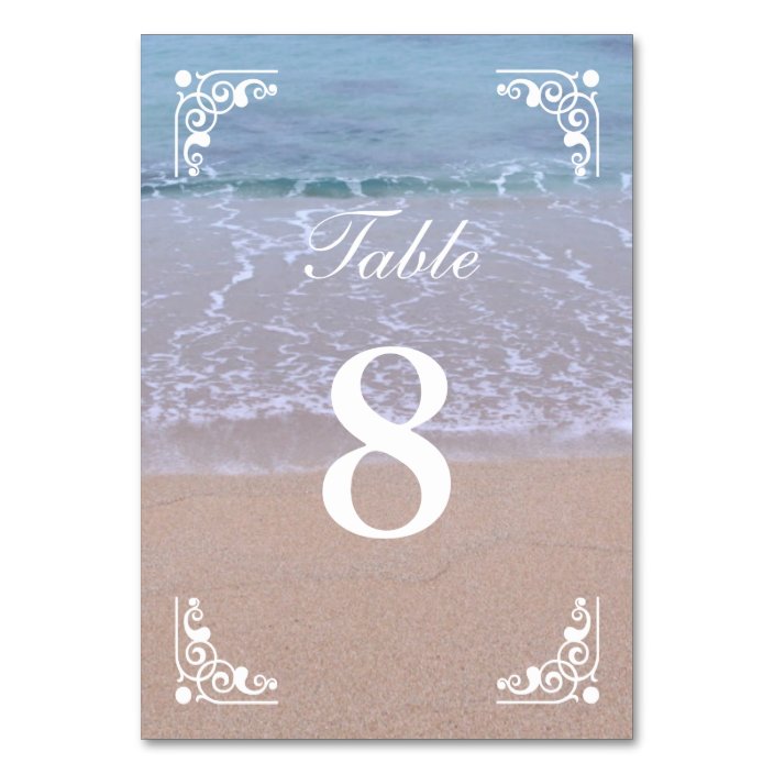 Beautiful Beach Theme Table Numbers | Zazzle.com