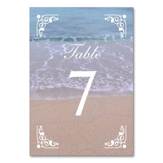 Beautiful Beach Theme Table Numbers Two-sided | Zazzle.com