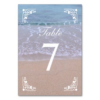 Beautiful Beach Theme Table Numbers Two-sided | Zazzle