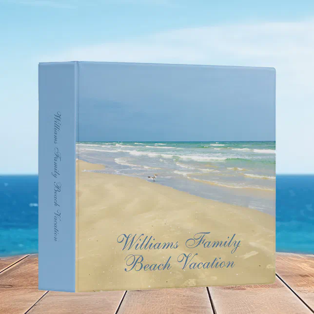 Beautiful Beach Vacation Custom Ocean Photo Album 3 Ring Binder | Zazzle