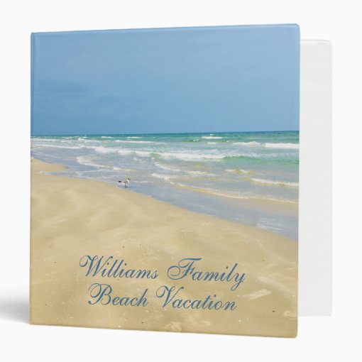 Beautiful Beach Vacation Custom Ocean Photo Album 3 Ring Binder | Zazzle