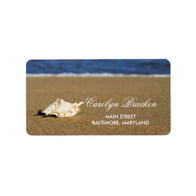 Beautiful Beach Waves | Seashell Nautical Wedding Label | Zazzle