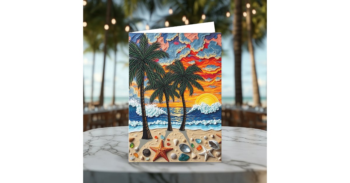 Beautiful Beachy Happy Birthday Card | Zazzle