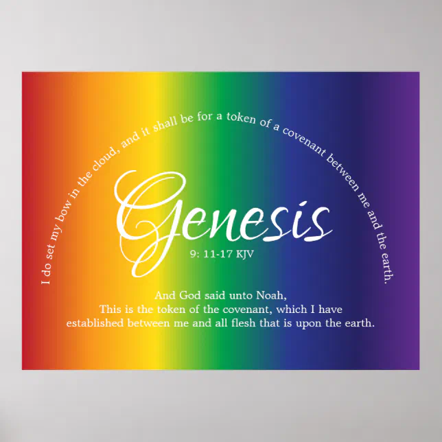 Beautiful Bible Quote Rainbow Stripes Poster | Zazzle