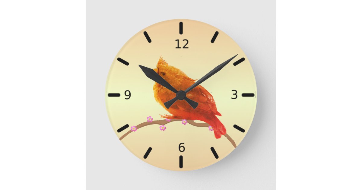 Beautiful Bird Round Clock | Zazzle