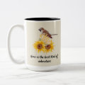 Beautiful Bird & Sunflowers With Quote Two-Tone Coffee Mug | Zazzle