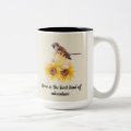 Beautiful Bird & Sunflowers With Quote Two-Tone Coffee Mug | Zazzle