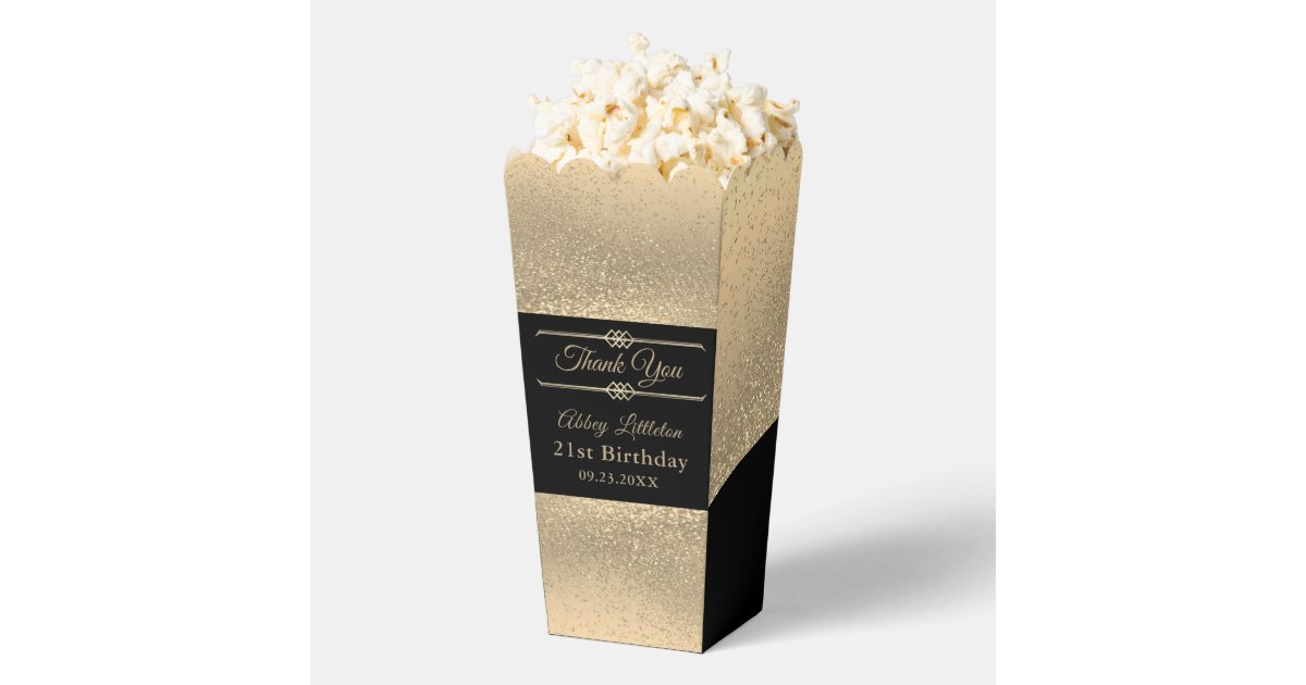 Beautiful Black and Gold Glitter Favor Boxes | Zazzle