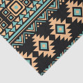 Beautiful black and pastel blue aztec tissue paper | Zazzle