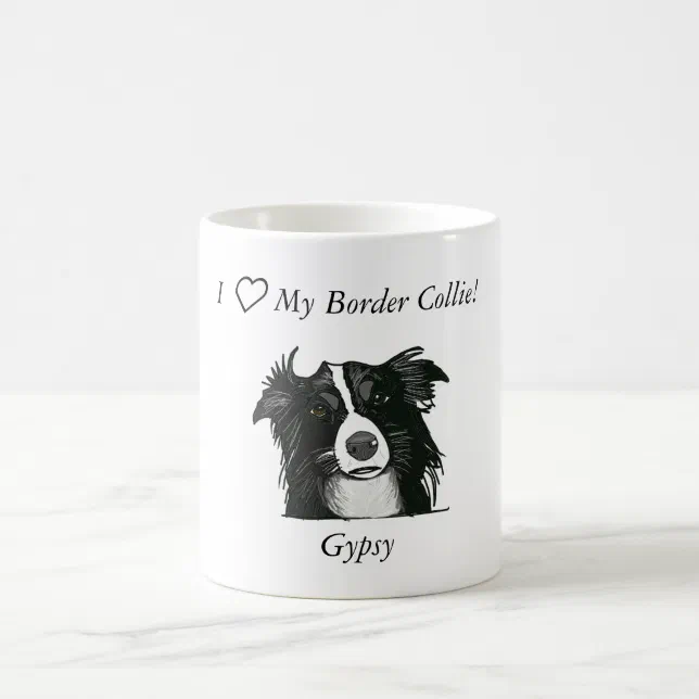 Beautiful Black and White Border Collie Coffee Mug | Zazzle