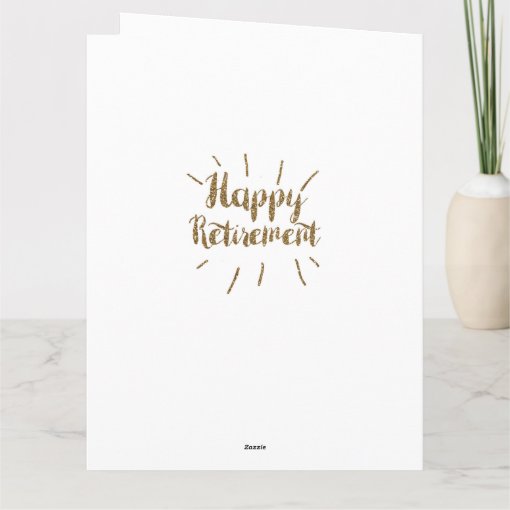 Beautiful Black Gold Glitter Happy Retirement Big Card | Zazzle
