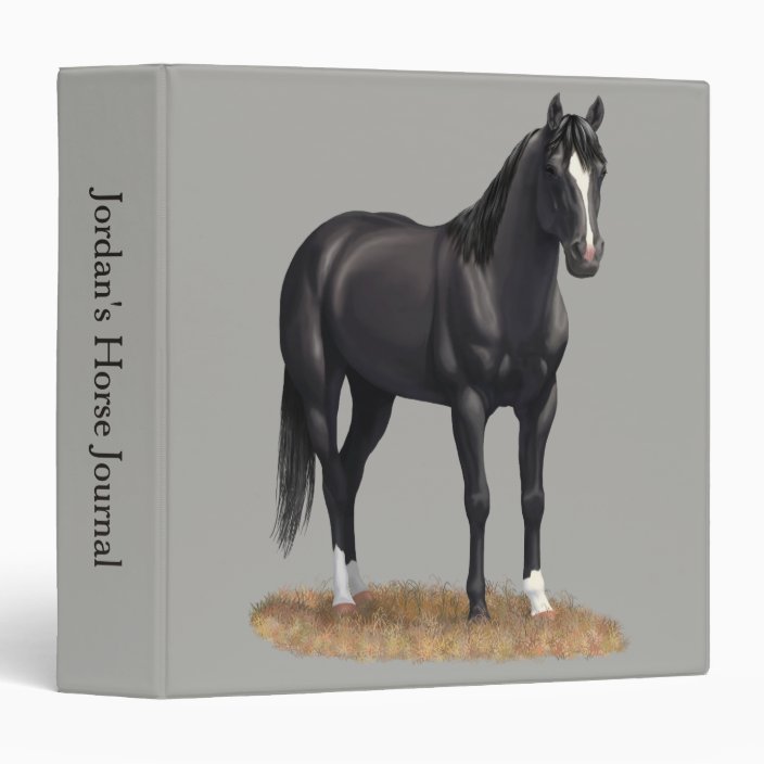 Beautiful Black Quarter Horse Stallion Binder | Zazzle.com