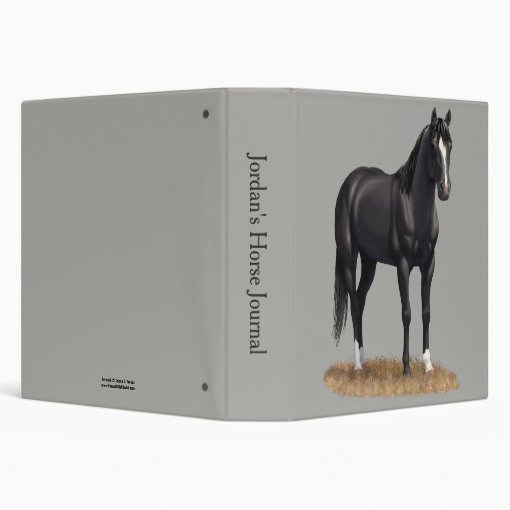 Beautiful Black Quarter Horse Stallion Binder | Zazzle