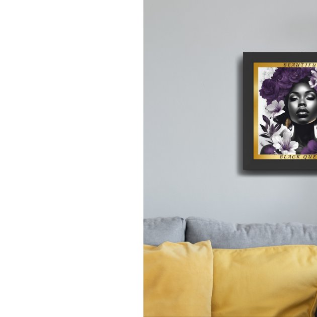 Beautiful Black Queen Framed Art | Zazzle