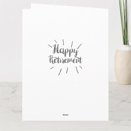 Beautiful Black Silver Glitter Big Retirement Card | Zazzle