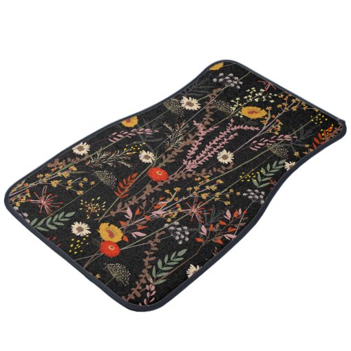 Beautiful blooming meadow flowers pattern car floor mat | Zazzle