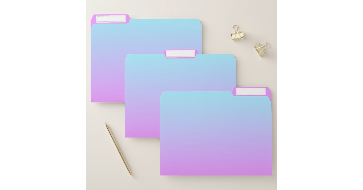 Beautiful Blue and Purple Ombre File Folder | Zazzle