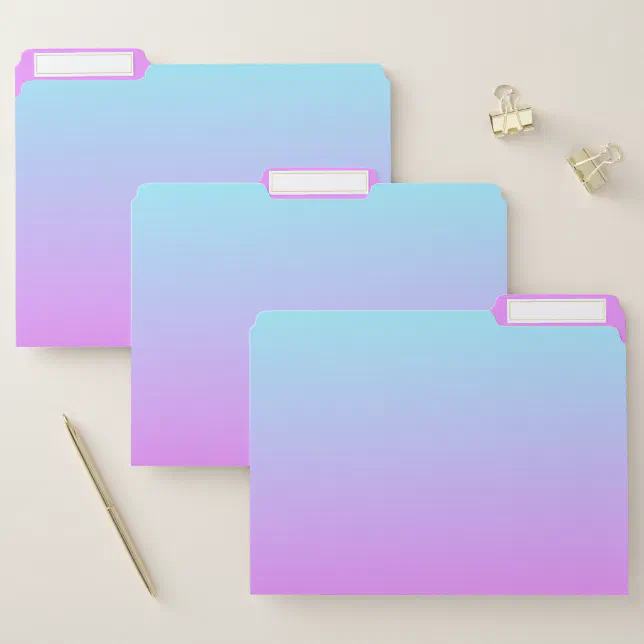 Beautiful Blue and Purple Ombre File Folder | Zazzle