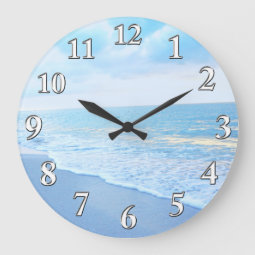 Beautiful Blue and Turquoise Beach Wall Clock | Zazzle