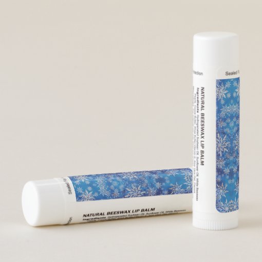 Beautiful Blue and White Snowflake Lip Balm | Zazzle