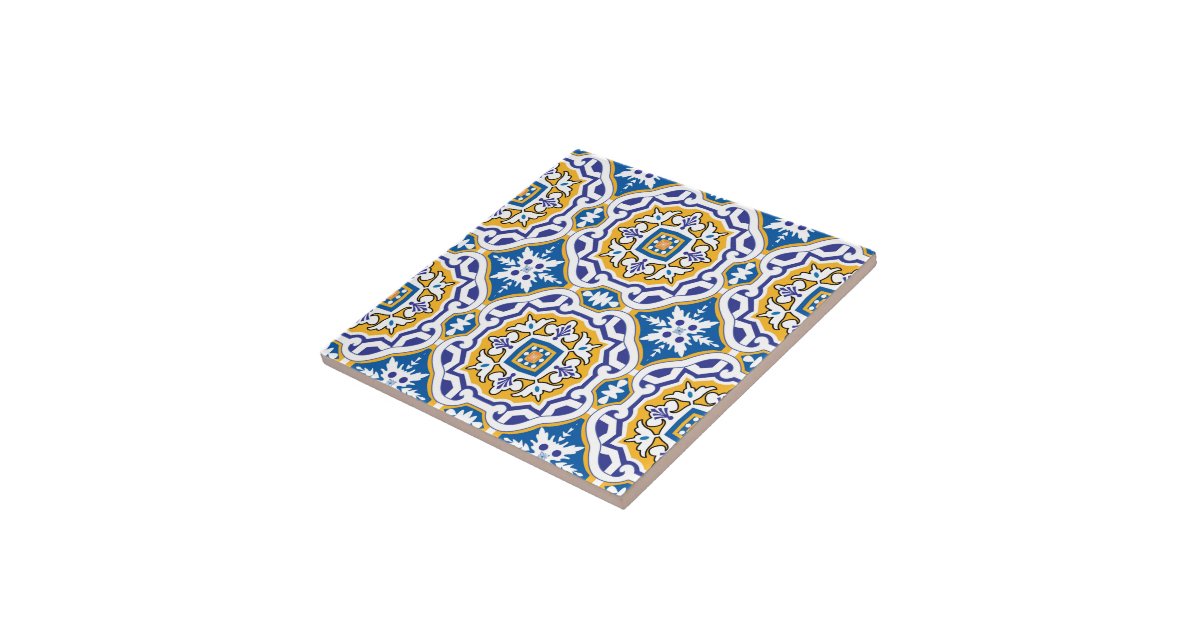 Beautiful blue Azulejos IV Small decorative Ceramic Tile | Zazzle