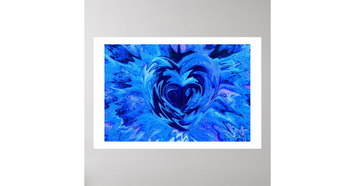 Beautiful Blue Heart Poster | Zazzle