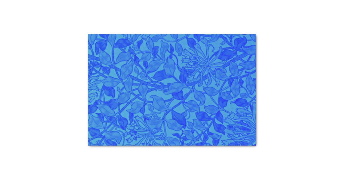 Beautiful blue indigo honeysuckle pattern tissue paper | Zazzle
