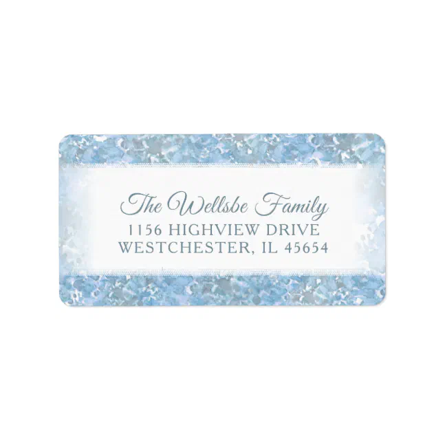 Beautiful Blue & White Floral Custom Address Label | Zazzle
