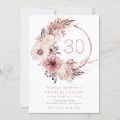 Beautiful Boho Blush 30th Birthday Party Invitation | Zazzle