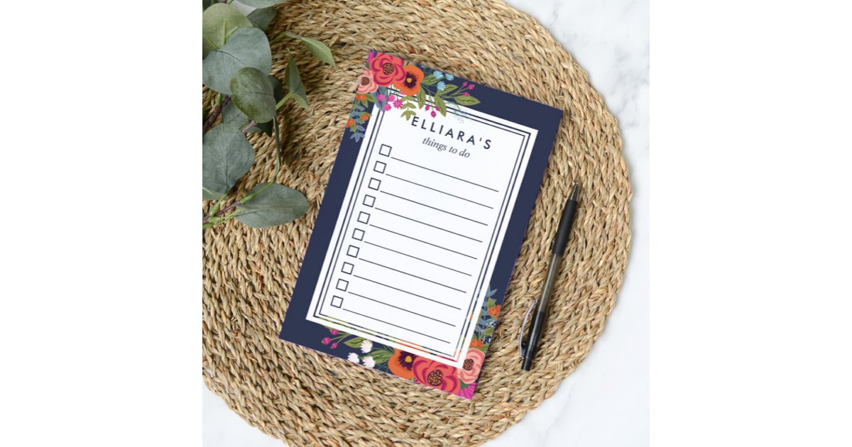 Beautiful Boho Bouquet - Custom Name To Do List Post-it Notes | Zazzle