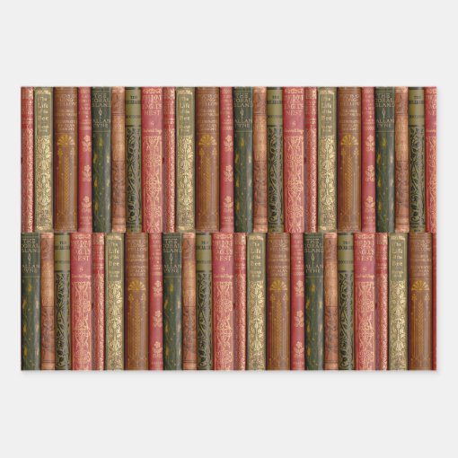 Beautiful Book Spines Wrapping Paper Sheets | Zazzle