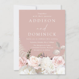 Beautiful Botanical Roses All Seasons Wedding Invitation | Zazzle
