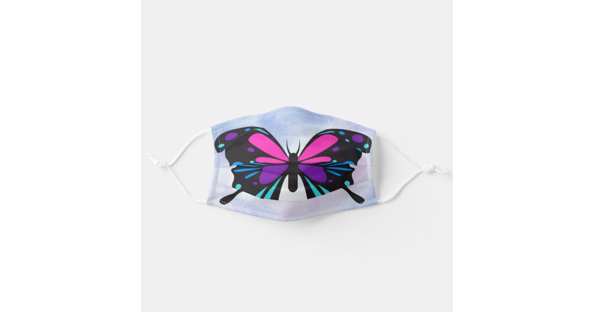 Beautiful Bright Butterfly Adult Cloth Face Mask | Zazzle