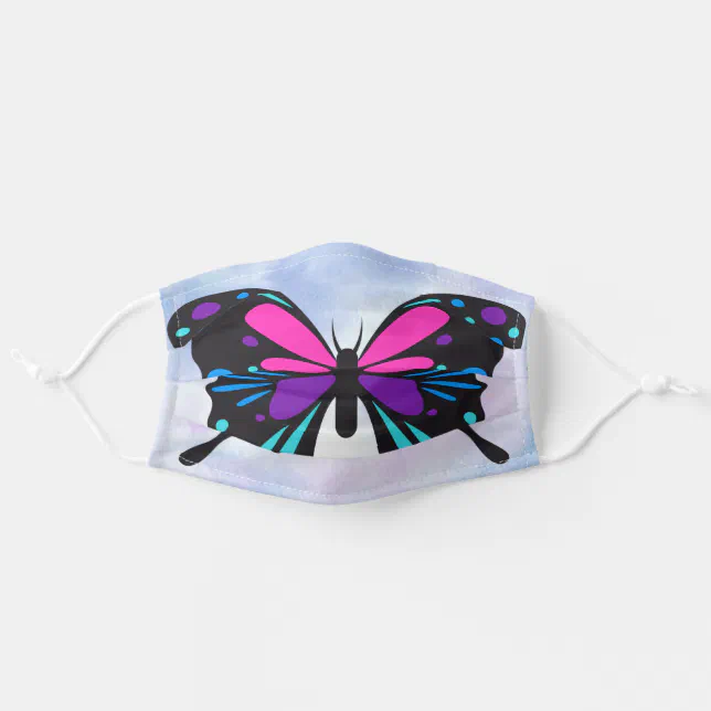 Beautiful Bright Butterfly Adult Cloth Face Mask | Zazzle