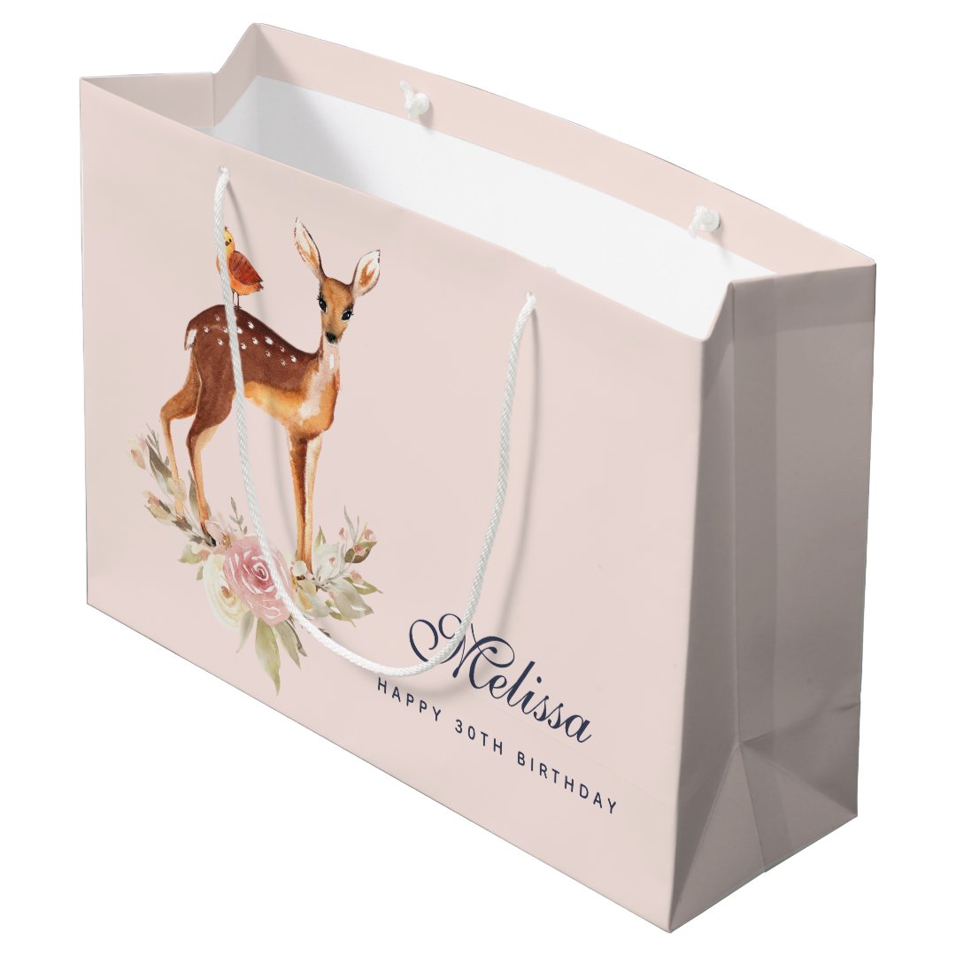 Beautiful Brown Doe with White Spots Large Gift Bag | Zazzle