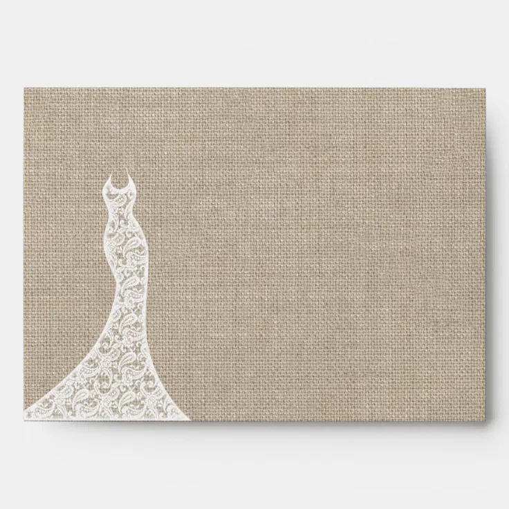 Beautiful Burlap Bridal Shower Envelope | Zazzle