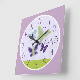 Beautiful Butterflies Kid's Baby Nursery Clock | Zazzle