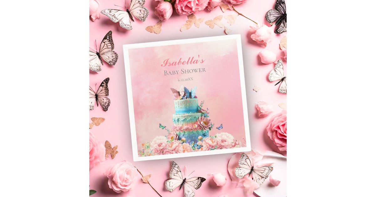 Beautiful Butterflies Twins Baby Shower Napkins | Zazzle