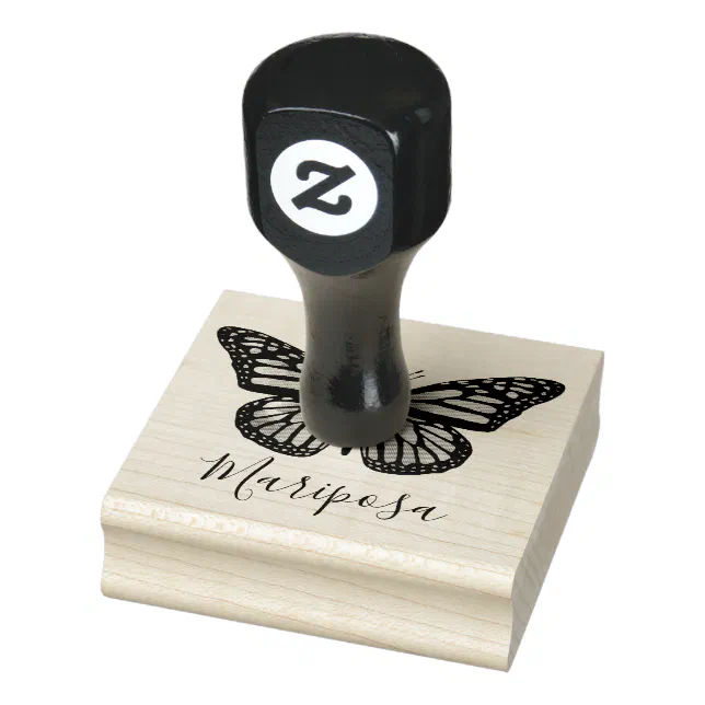 Beautiful Butterfly Hand Drawn CUSTOMIZE IT Rubber Stamp | Zazzle
