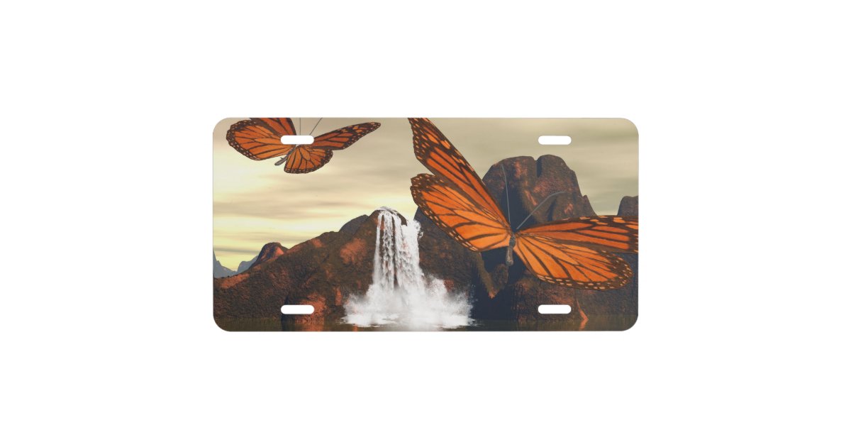 Beautiful butterfly license plate | Zazzle