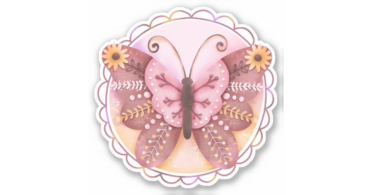 Beautiful Butterfly Sticker | Zazzle