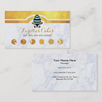 Beautiful Cakes Bakery Loyalty Cards | Zazzle