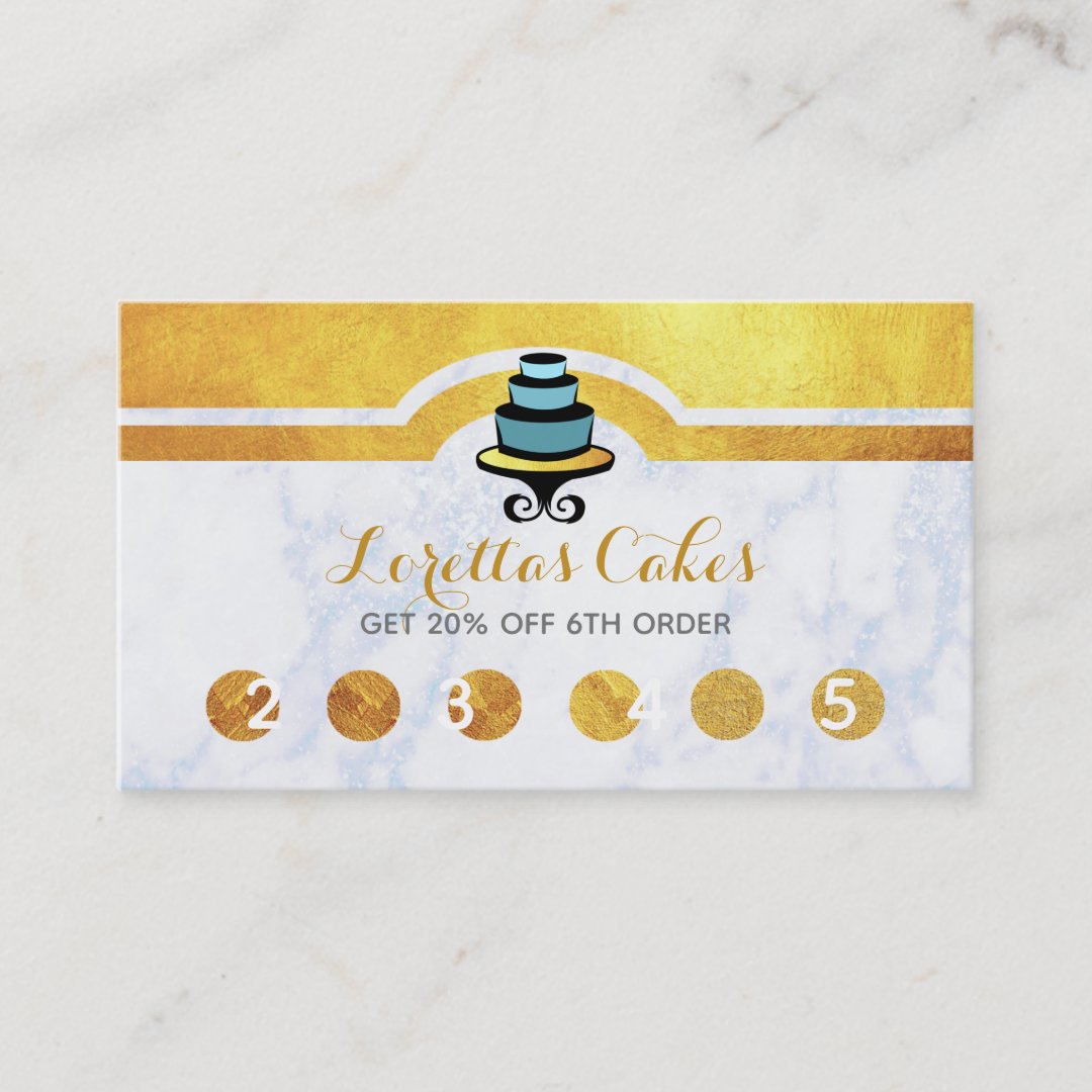 Beautiful Cakes Bakery Loyalty Cards | Zazzle