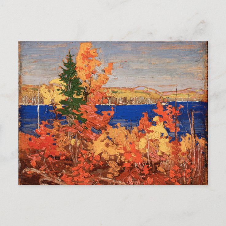 Beautiful Canadian Autumn Foliage Tom Thomson Postcard | Zazzle